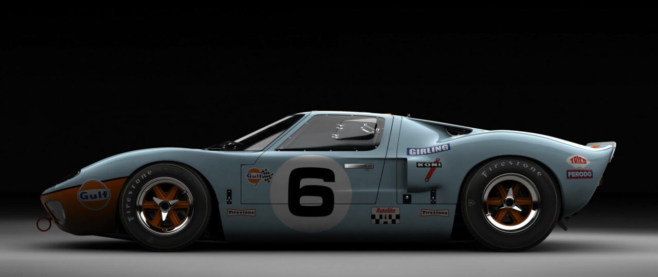 Ford GT40 Gulf Livery Classic Racing Side View Wallpaper | Background ...