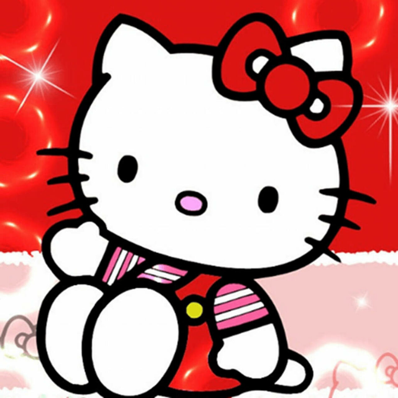 Adorable Hello Kitty Red Jumpsuit Wallpaper | Background FREE Download ...