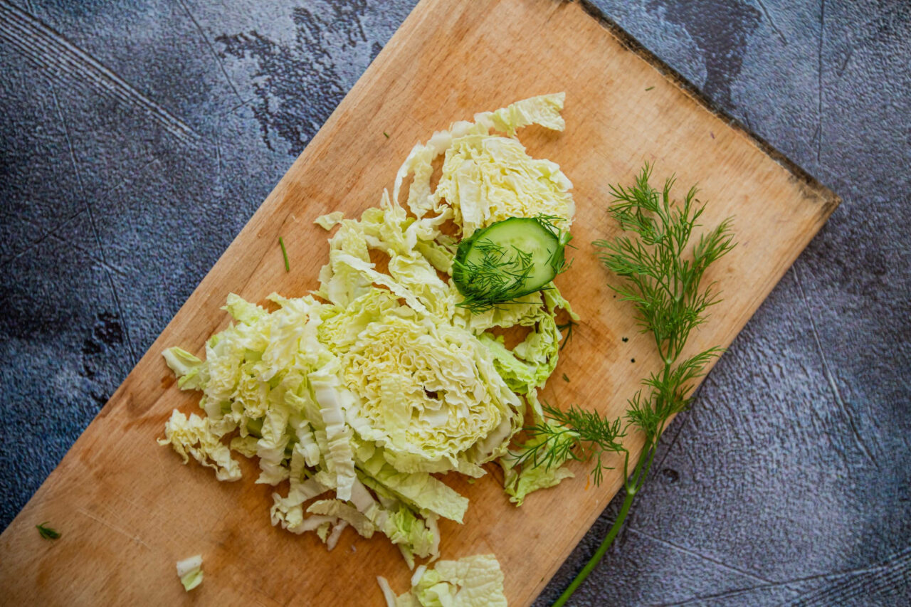 Fresh Chopped Cabbage and Cucumber Organic Kitchen Wallpaper ...