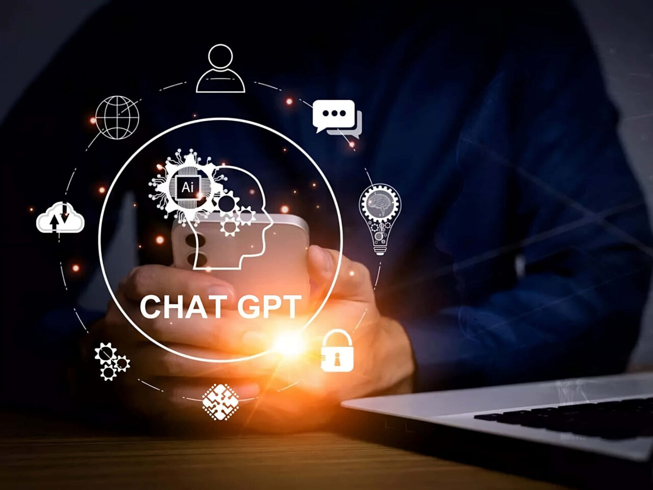 Futuristic AI Chat Interface Digital Art Wallpaper | Background FREE ...