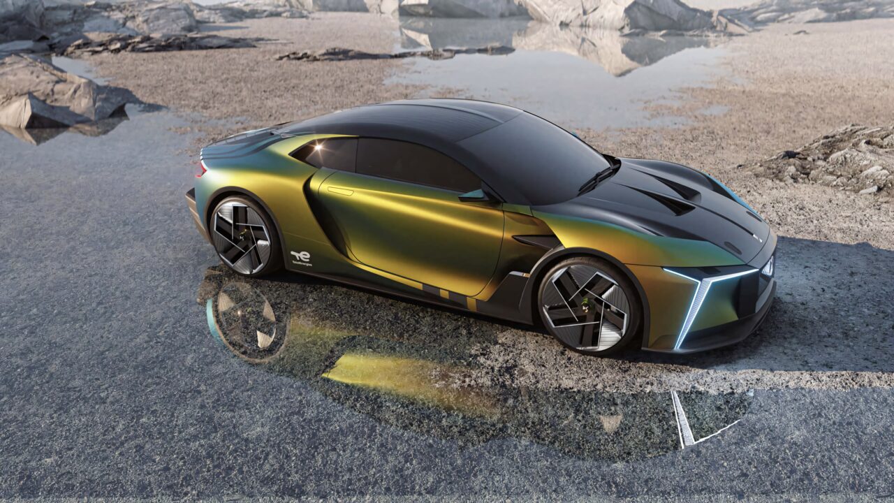 Futuristic DS Automobiles Green Gold Concept Car Wallpaper | Background ...