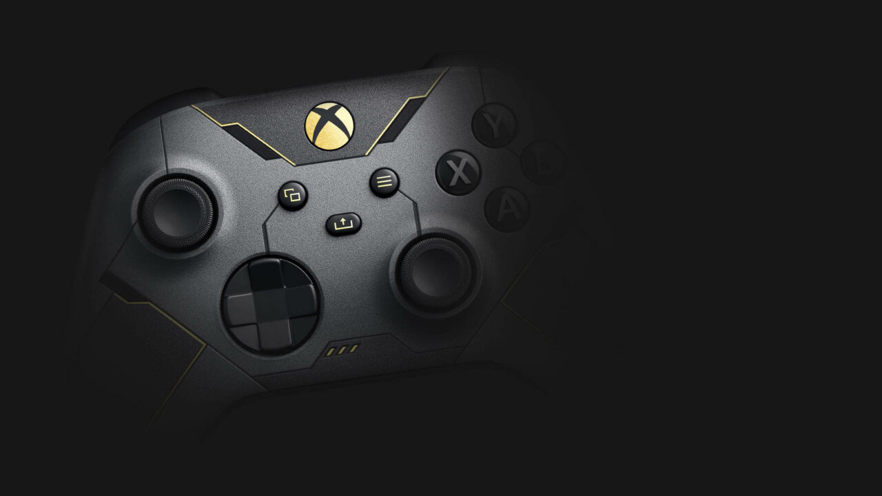 Sleek Grey & Gold Xbox Series X Controller Wallpaper | Background FREE ...