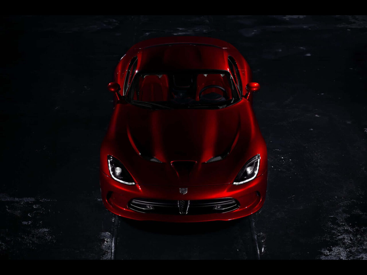 Glossy Red Dodge Viper Top View Sleek Design Wallpaper | Background ...