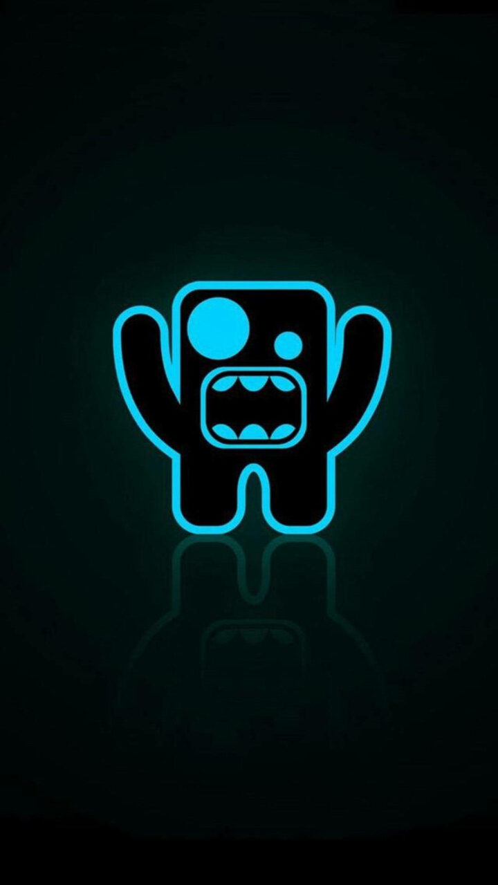 Glowing Blue Cartoon Character Wallpaper | Background FREE Download ...