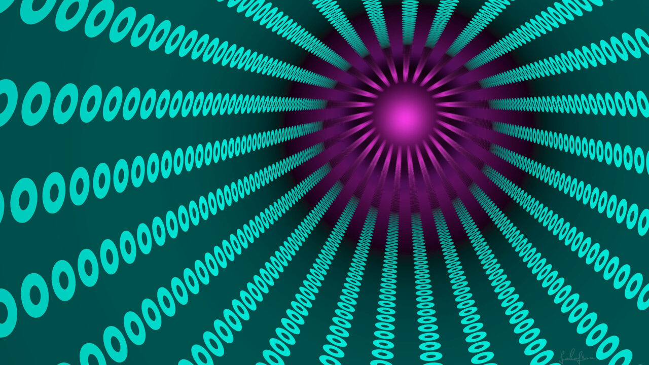 Vibrant Green O Tunnel with Violet Vortex 3D Wallpaper | Background ...