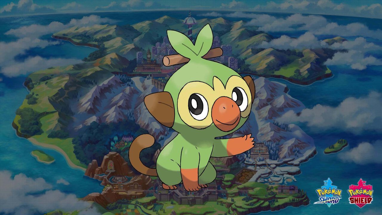 Grookey on Galar Map Official Pokémon Sword Shield Wallpaper ...