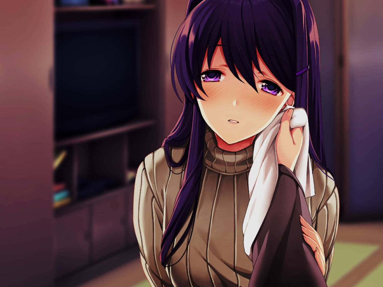 Emotional Yuri Moment Literature Club Wallpaper | Background FREE ...