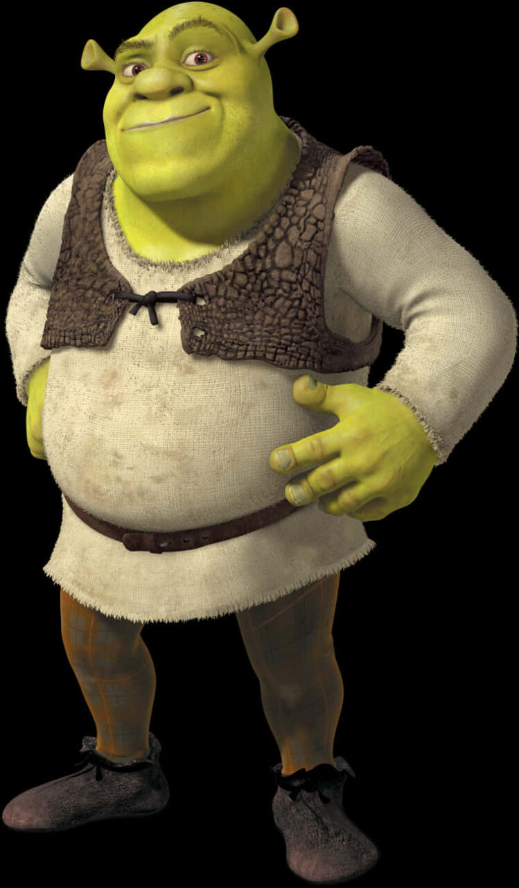 Confident Shrek in Signature Outfit Wallpaper | Background FREE ...