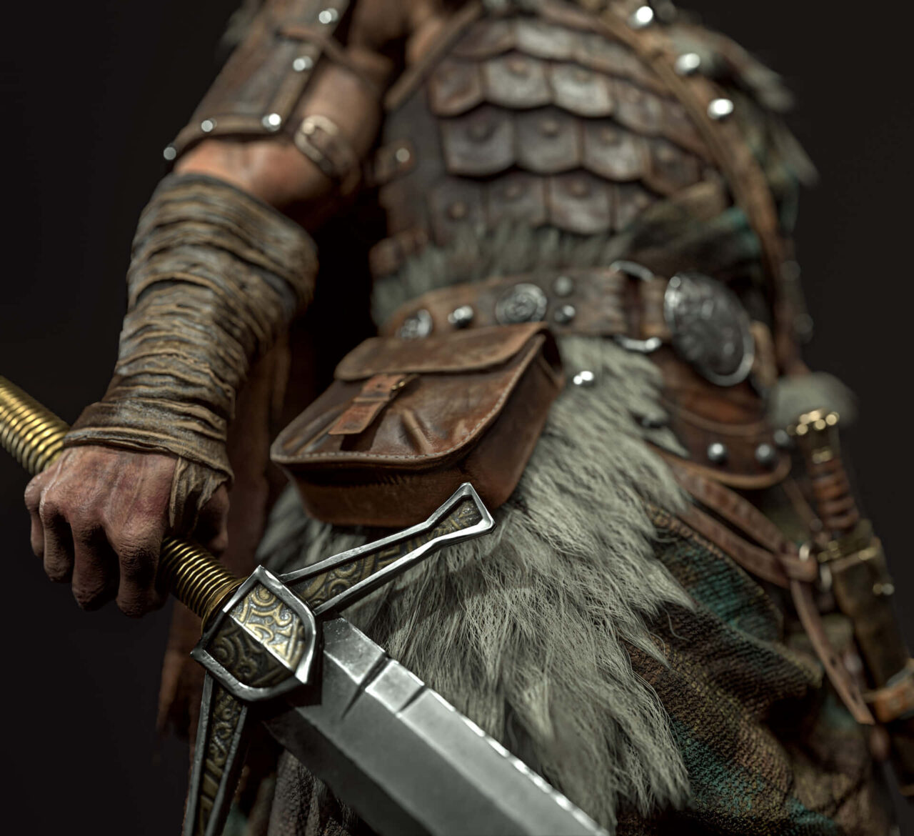 Highlander Warrior in Traditional Garb Wallpaper | Background FREE ...