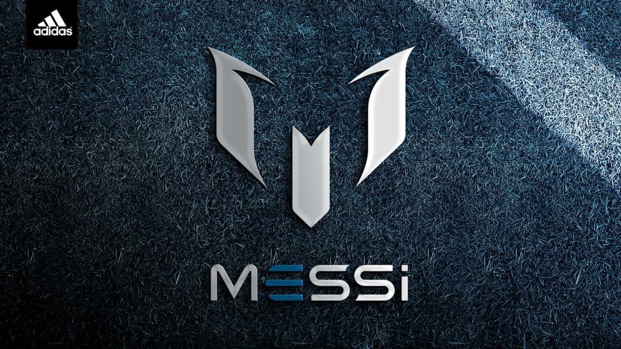 Iconic Messi Logo on Textured Blue Background Wallpaper | FREE Download ...