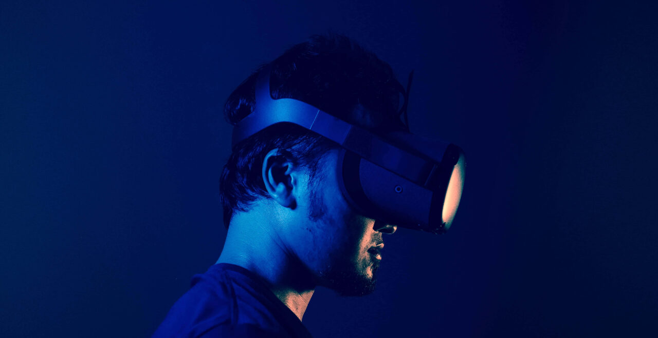 Immersive VR Experience in Futuristic Blue Wallpaper | Background FREE ...
