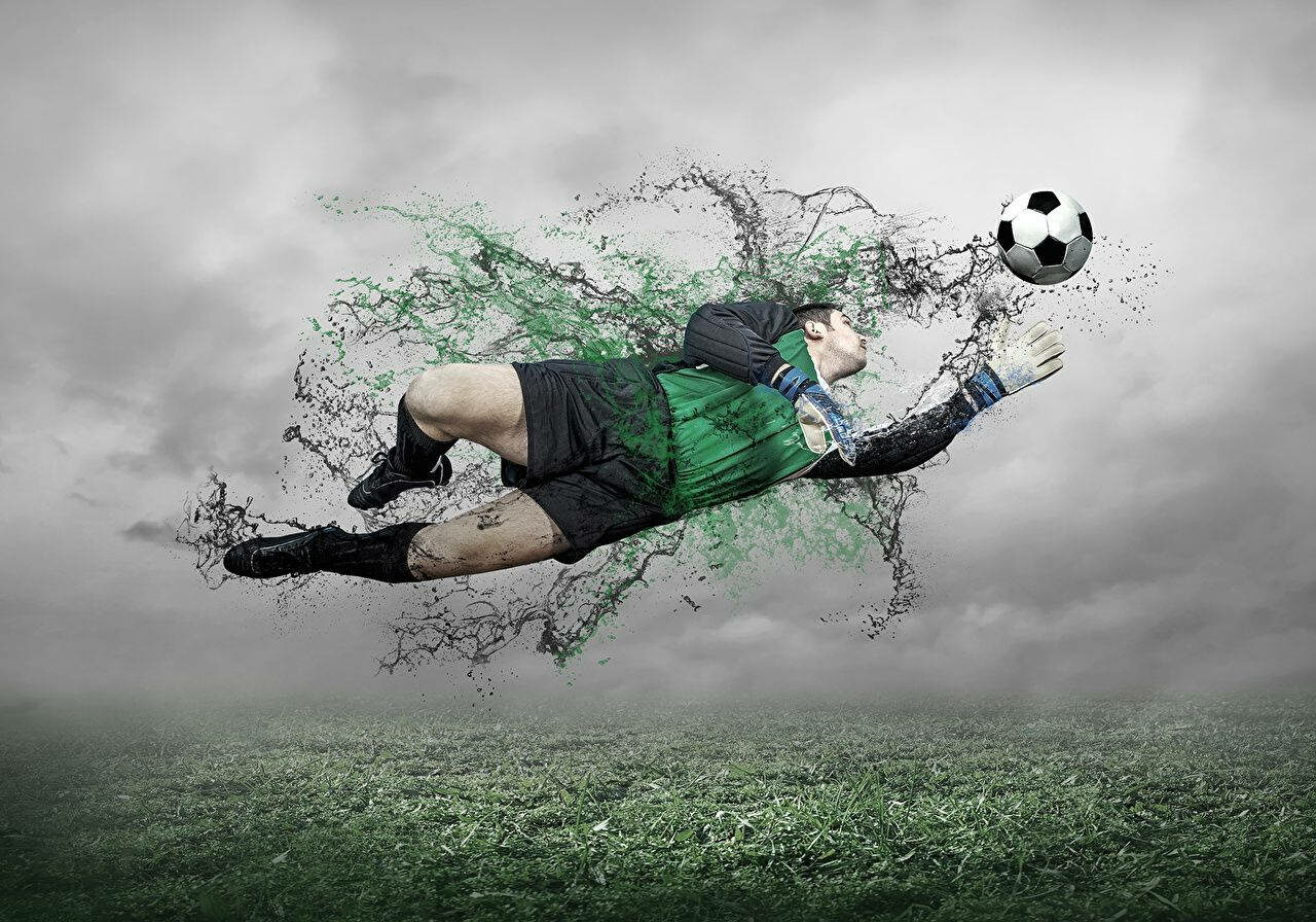 Goalkeeper's Dive in Artistic Splash Wallpaper | Background FREE ...