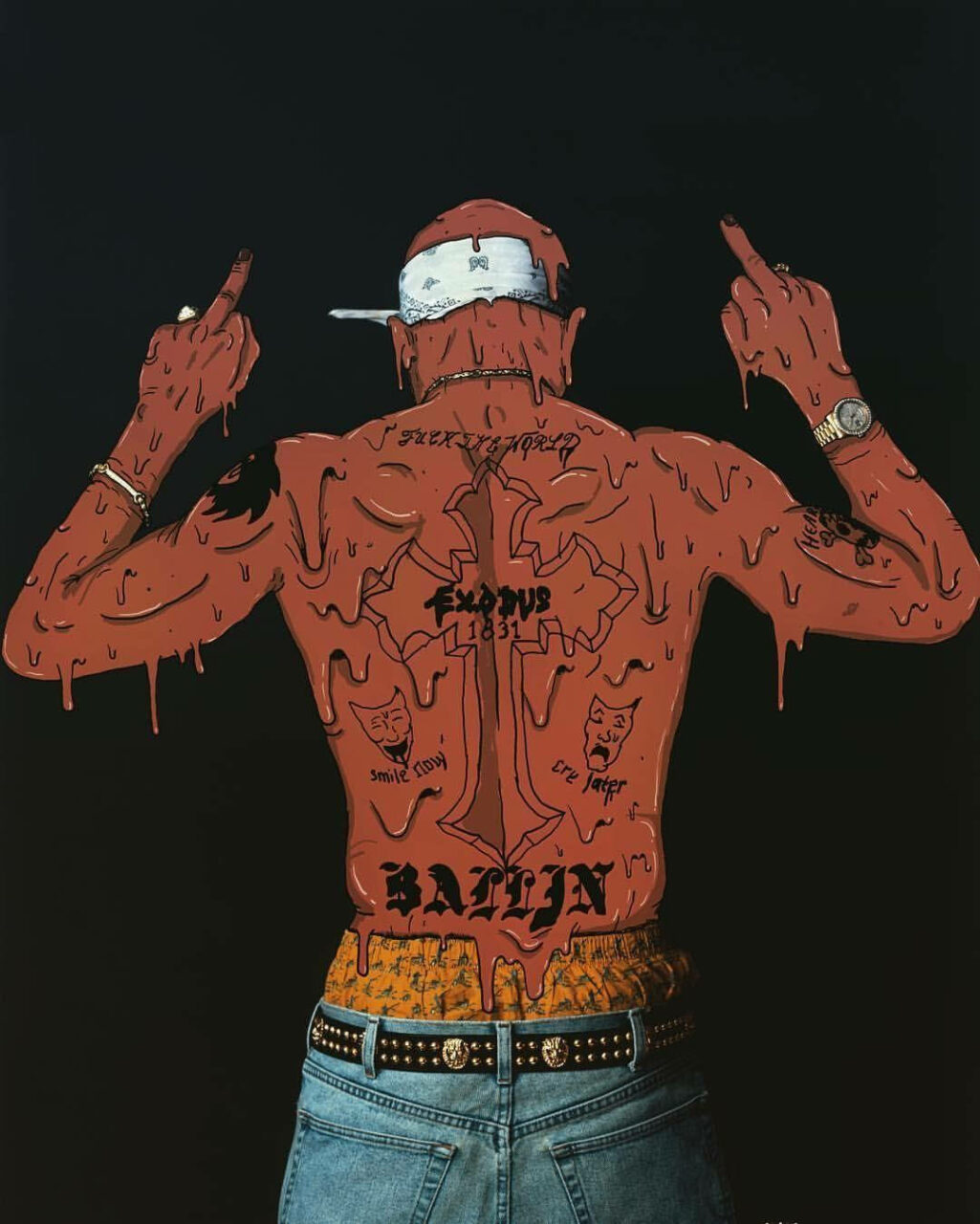 Intense Tupac Shakur Drip Art Wallpaper | Background FREE Download ...