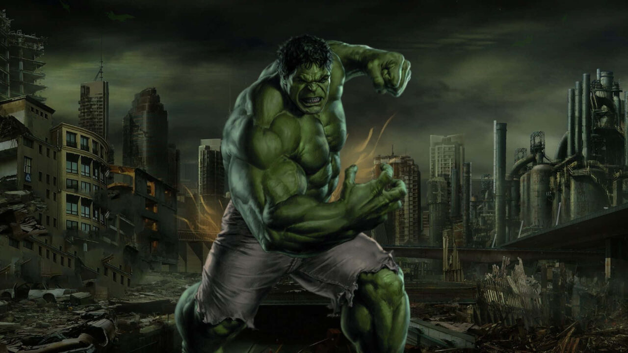 Hulk's Strength in a Ruined Cityscape Wallpaper | Background FREE ...