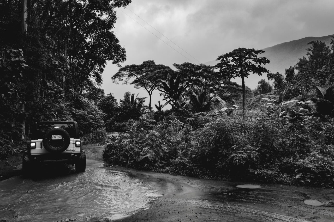Jeep Wrangler Adventure in Tropical Landscape Wallpaper | Background ...