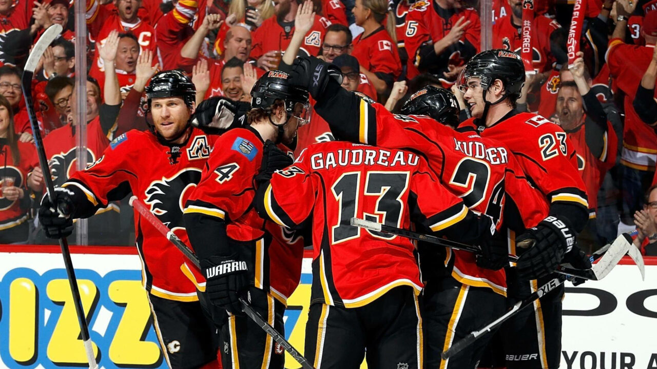 Johnny Gaudreau Calgary Flames Celebration Hockey Wallpaper ...