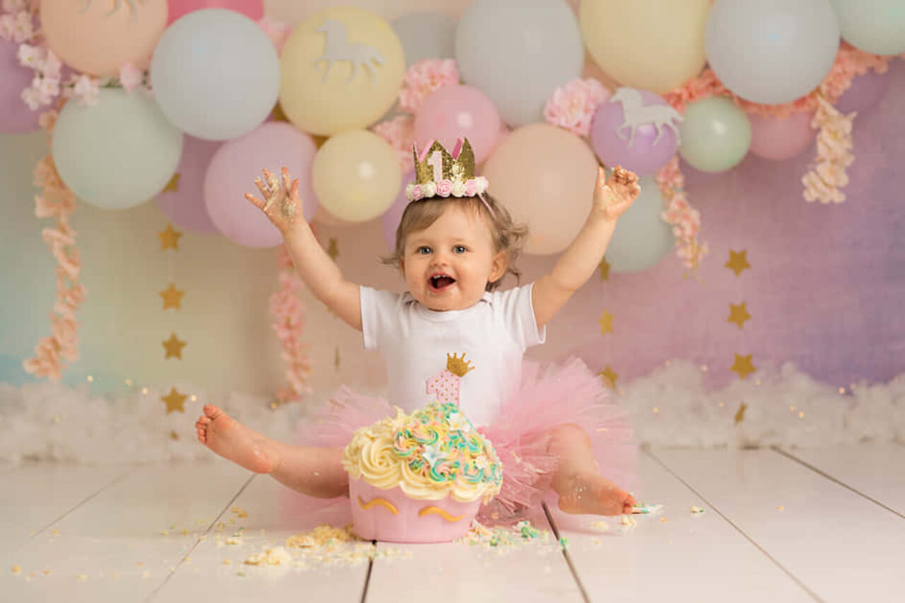 Joyful Baby Crown Cake Smash Wallpaper | Background FREE Download ...