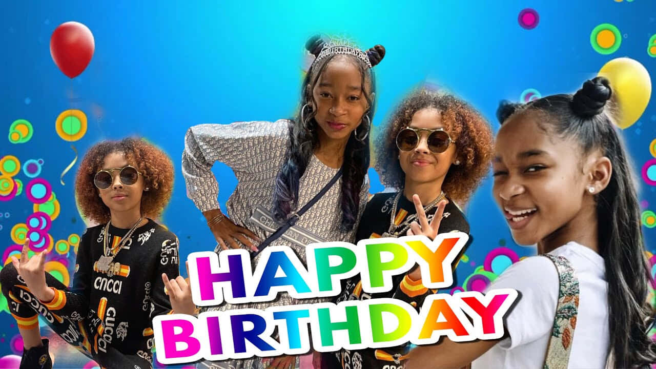 Joyful Girls Birthday Celebration Wallpaper | Background FREE Download ...