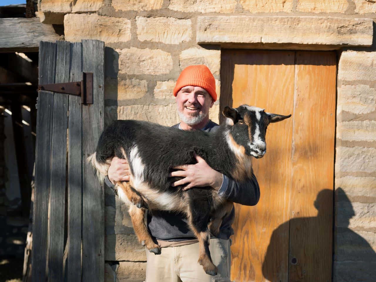 Joyful Man with Goat Rustic Wallpaper | Background FREE Download ...