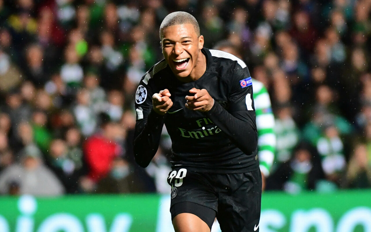 Kylian Mbappe Celebratory Pose Wallpaper | Background FREE Download ...