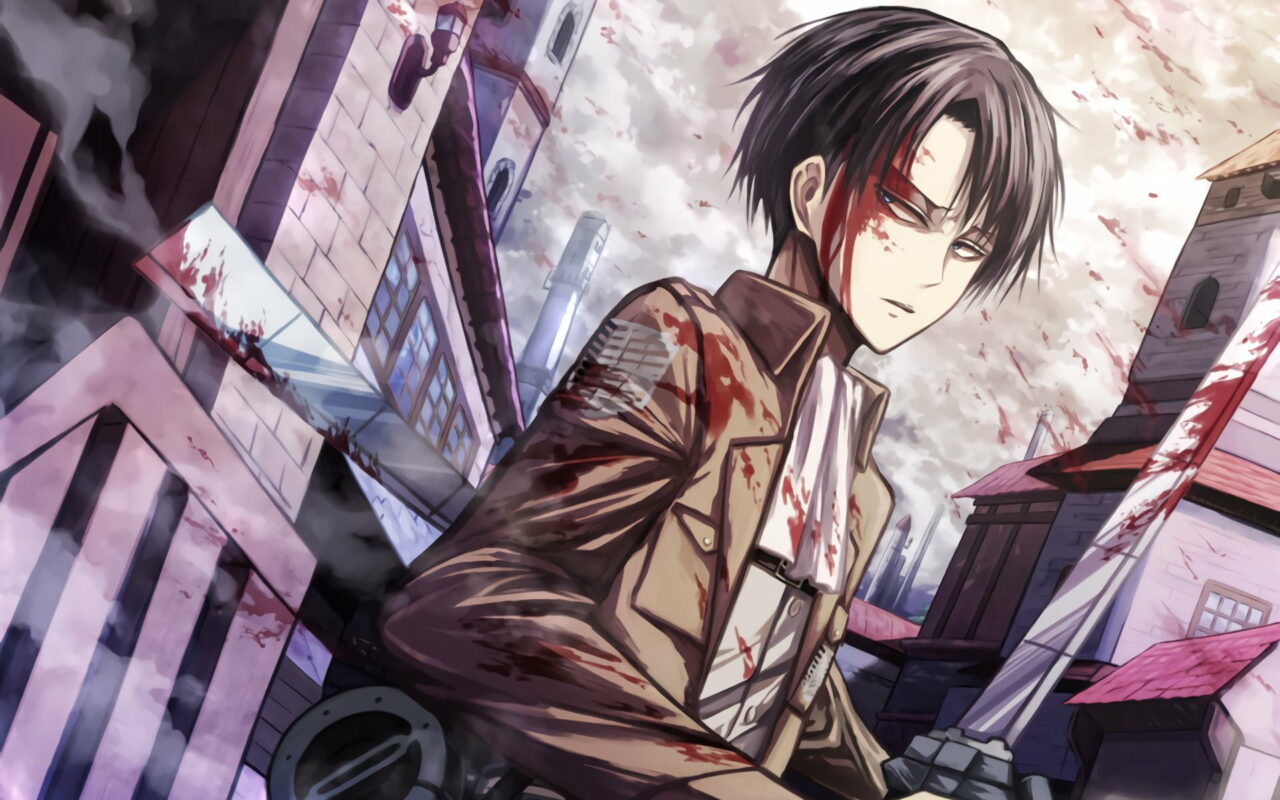 Fierce Levi Ackerman Attack on Titan Wallpaper | Background FREE ...