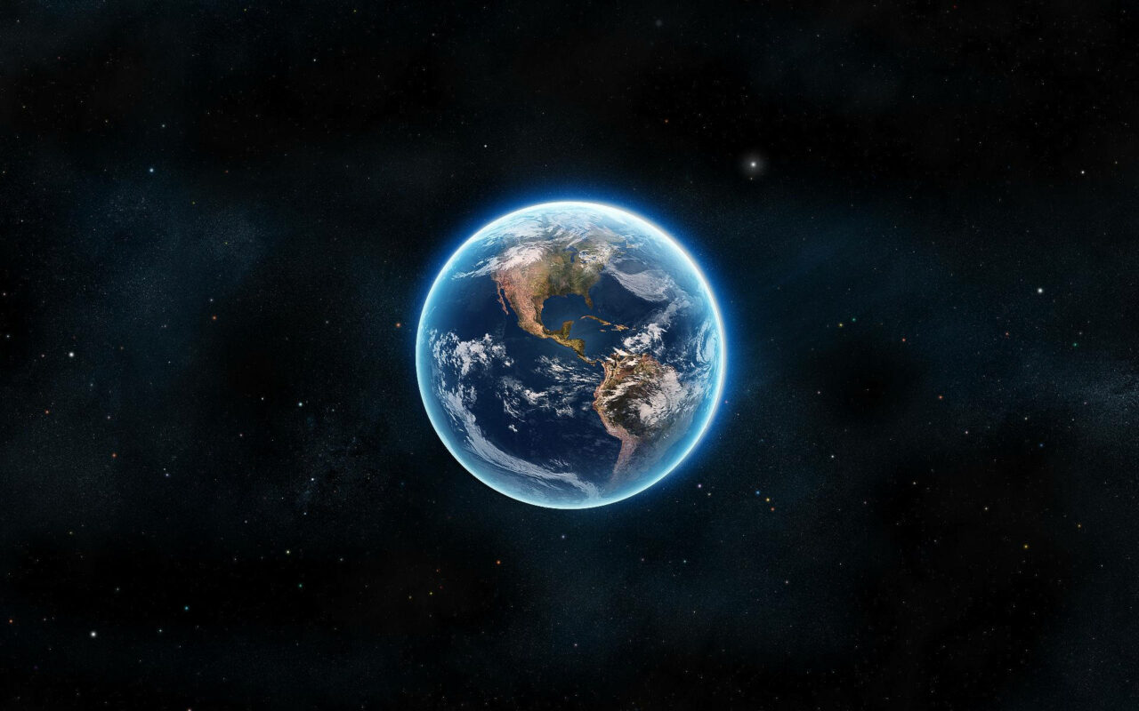4k Earth in Luminous Starry Universe Wallpaper | Background FREE ...