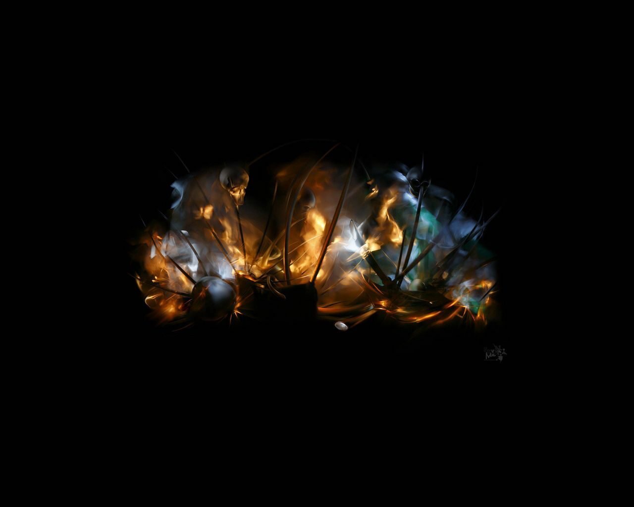 Luminous Wreath Abstract Art Wallpaper | Background FREE Download ...
