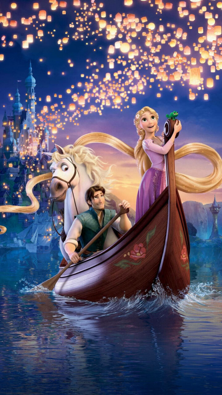 Magical Lantern Escape of Rapunzel and Flynn Wallpaper | Background ...