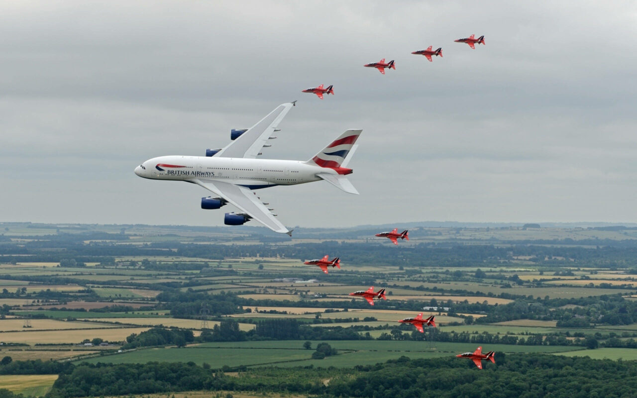 British Airways Jet Formation Aerial Flight Wallpaper | Background FREE ...
