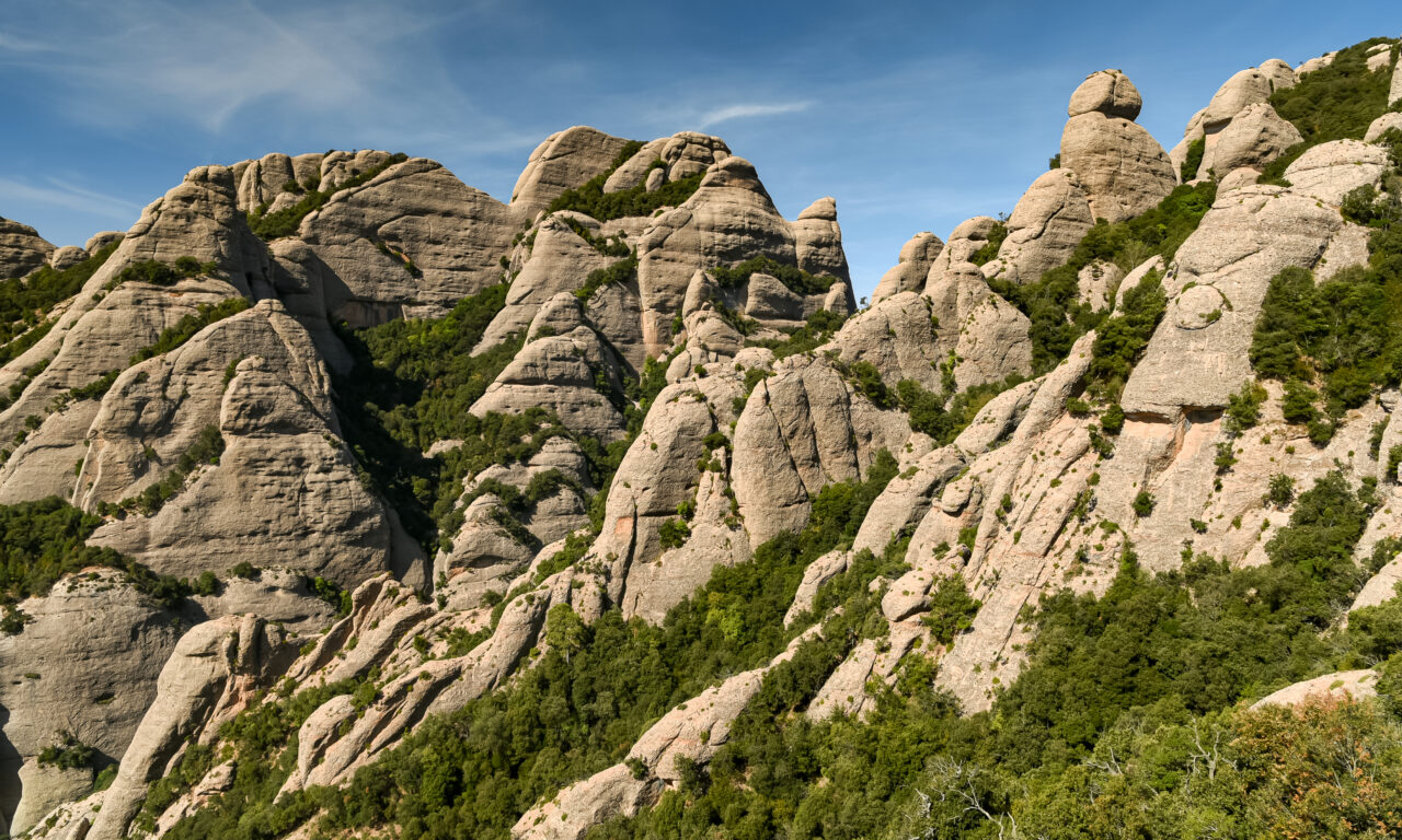 Majestic Rock Formations Above Forest Nature Wallpaper | Background ...