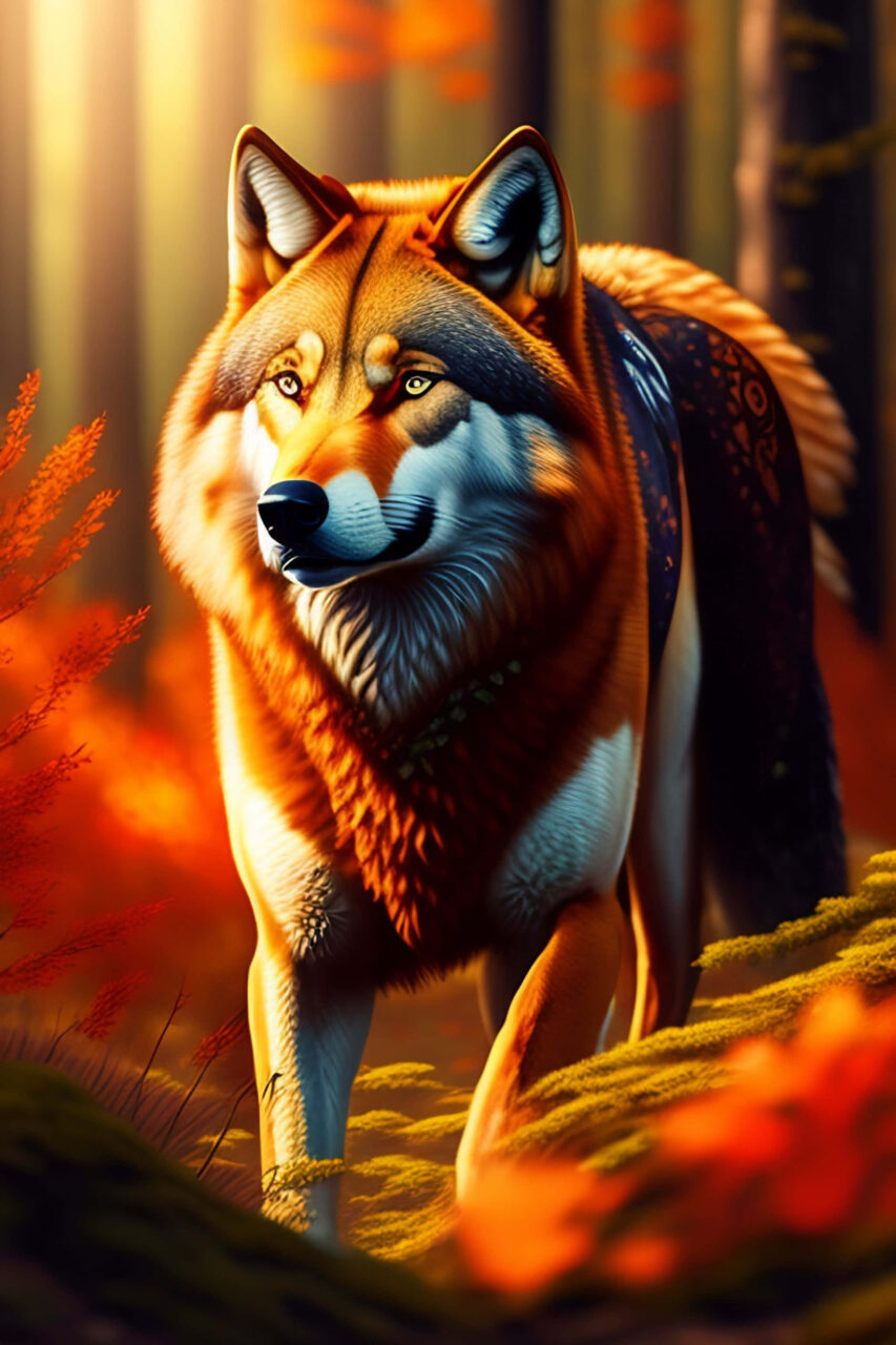 Majestic Autumn Wolf Serenity Wallpaper | Background FREE Download ...