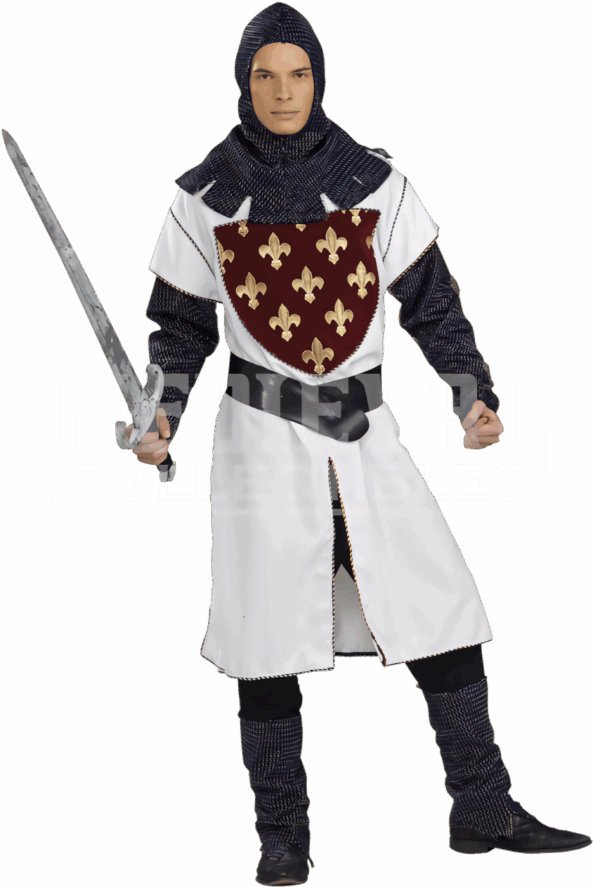 Medieval Knight in Fleur-de-Lis Armor Sword Shield Wallpaper ...