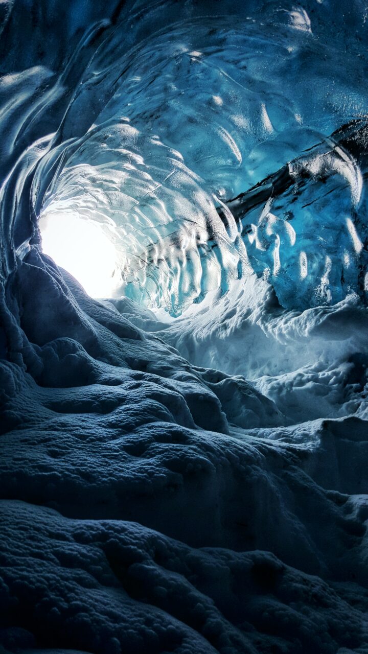 Mesmerizing Iceland Ice Cave Blue Textures Wallpaper | Background FREE ...