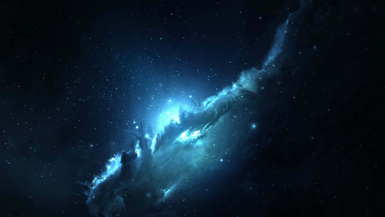 Luminous Blue Space with Glowing Stars Wallpaper | Background FREE ...