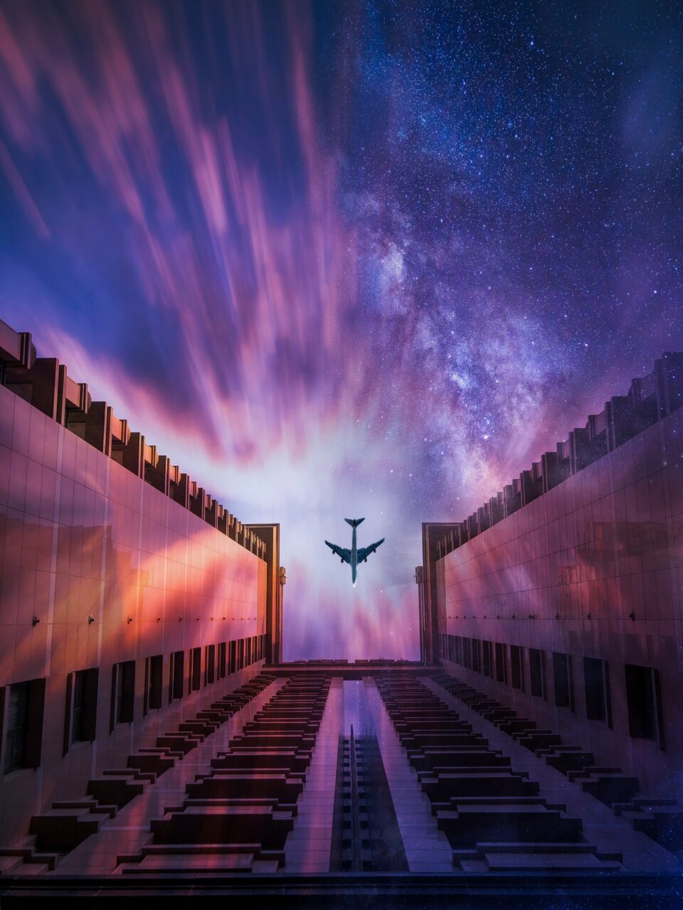 Celestial Architecture Under a Starry Night Wallpaper | Background FREE ...