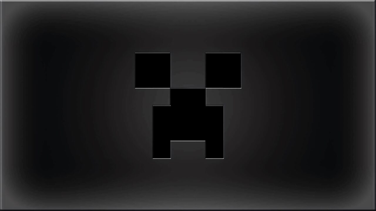 Minecraft Creeper Face Black Gray Gradient Wallpaper | Background FREE ...