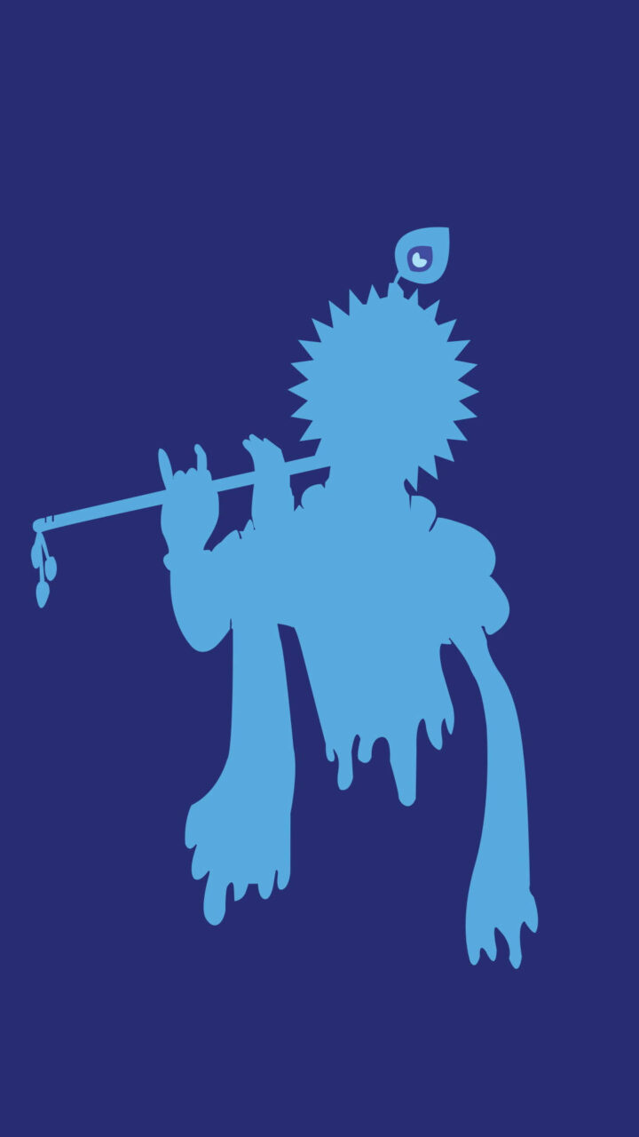 Serene Blue Silhouette of Lord Krishna Wallpaper | Background FREE ...