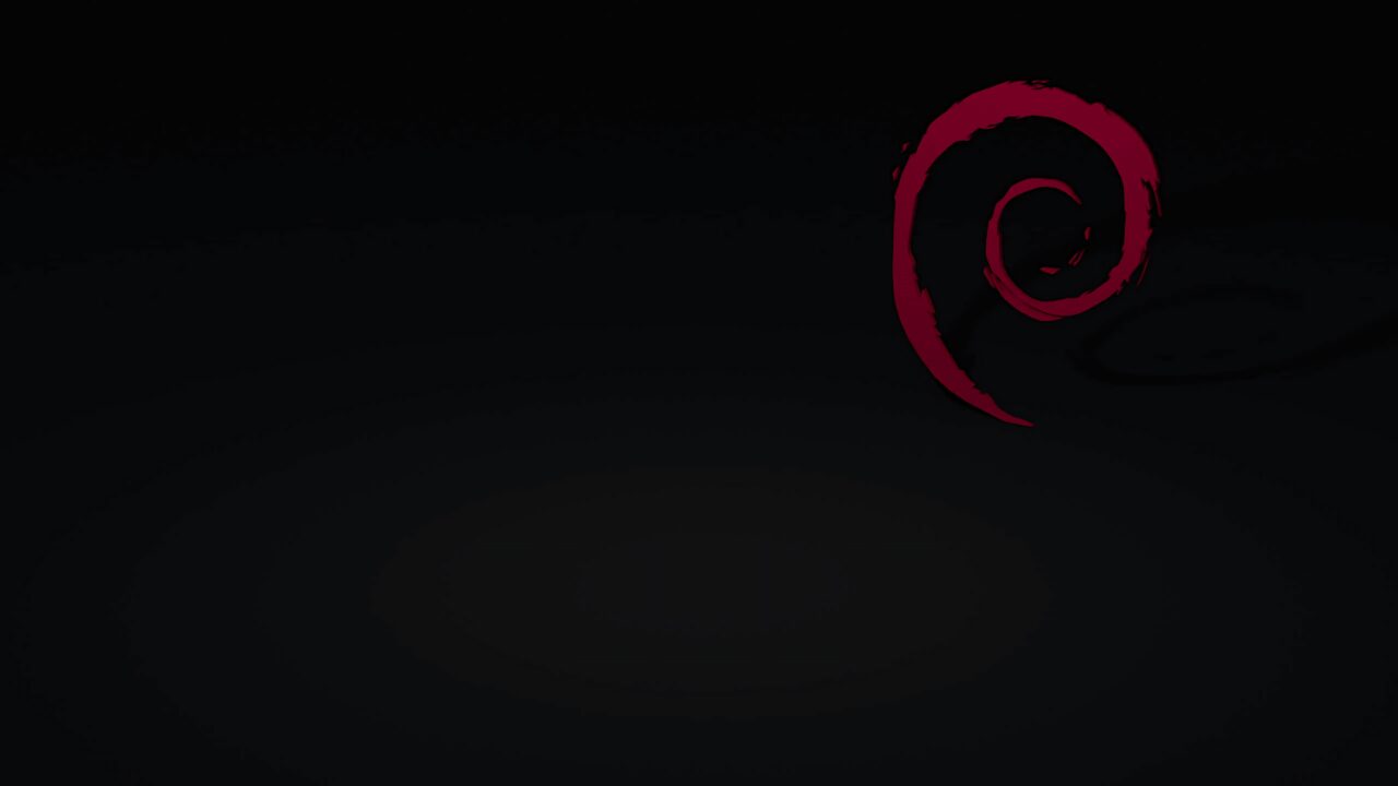 Minimalist Debian Black Red Swirl Logo Wallpaper | Background FREE ...