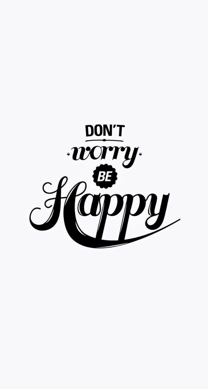 Don't Worry Be Happy Motivational Minimalist Wallpaper | Background ...