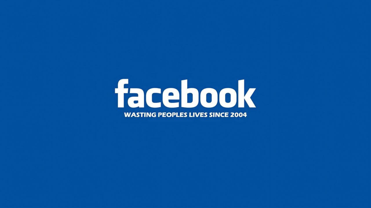Minimalist Blue Facebook Logo with Tagline Wallpaper | Background FREE ...