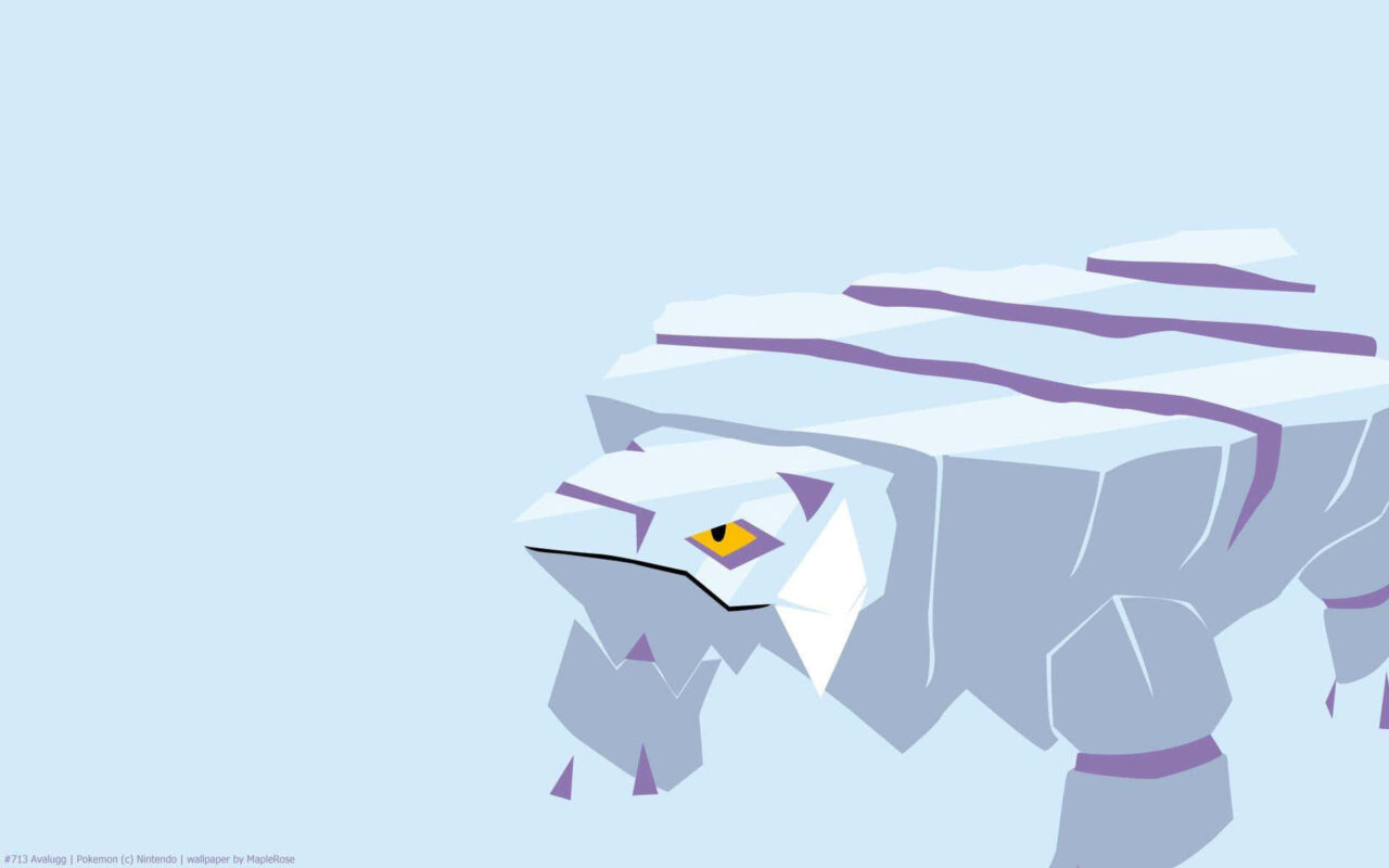 Minimalist Avalugg Lineless Art Icy Cool Tones Wallpaper | Background ...