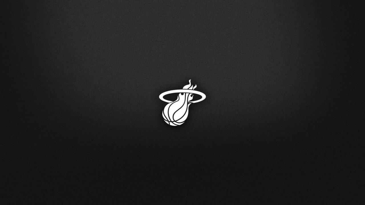 Minimalist Miami Heat Flaming Basketball Black Wallpaper | Background ...