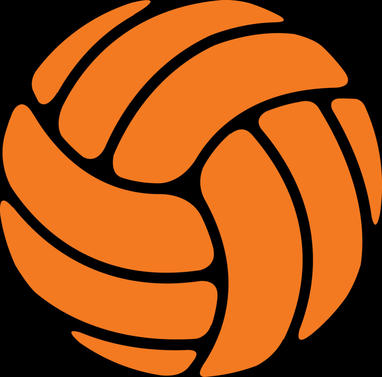 Bold Curved Lines Orange Volleyball Minimalist Wallpaper | Background ...