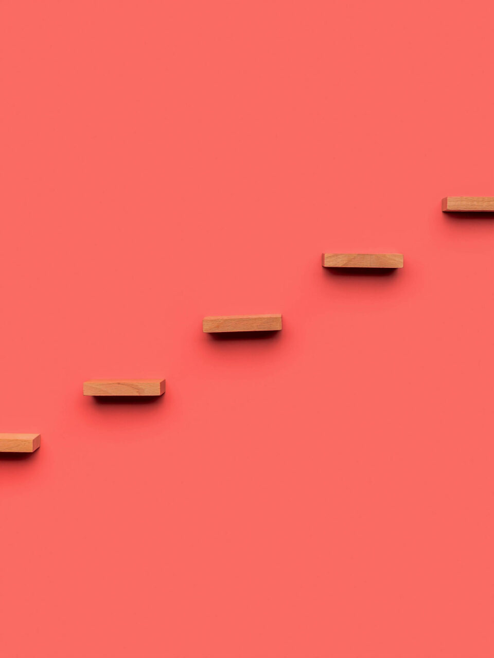 Pastel Red Wooden Blocks Minimalist Wallpaper | Background FREE ...