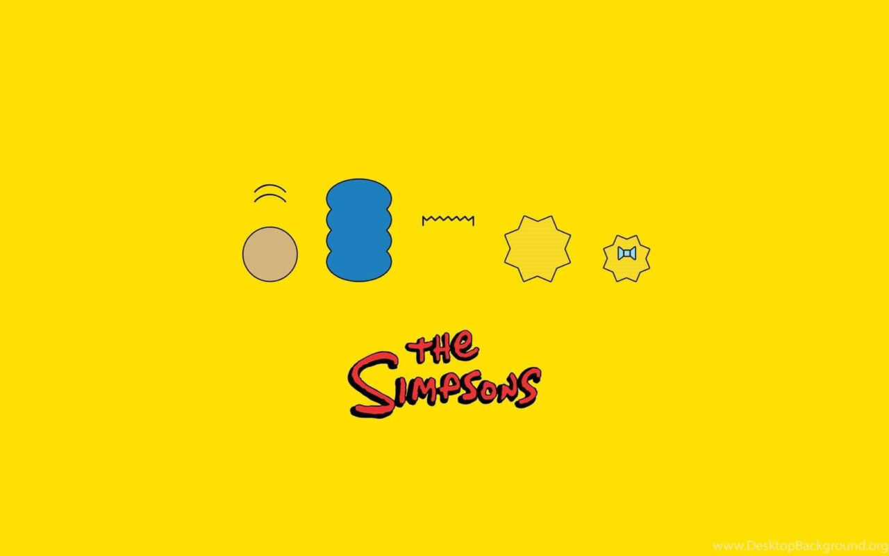 Bright Yellow Simpsons Family Minimalism Wallpaper | Background FREE ...