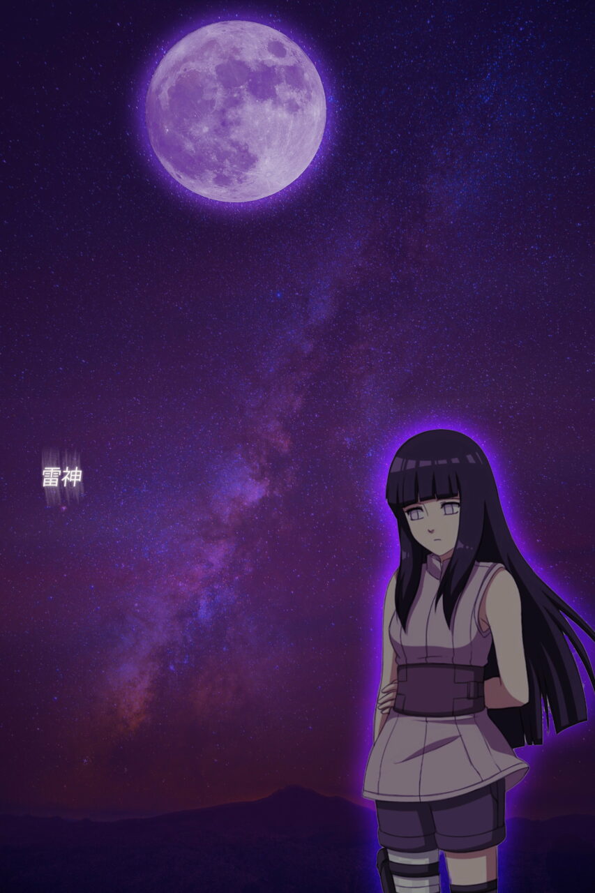 Hinata Hyuga in Space Against Hyuga Moon Wallpaper | Background FREE ...