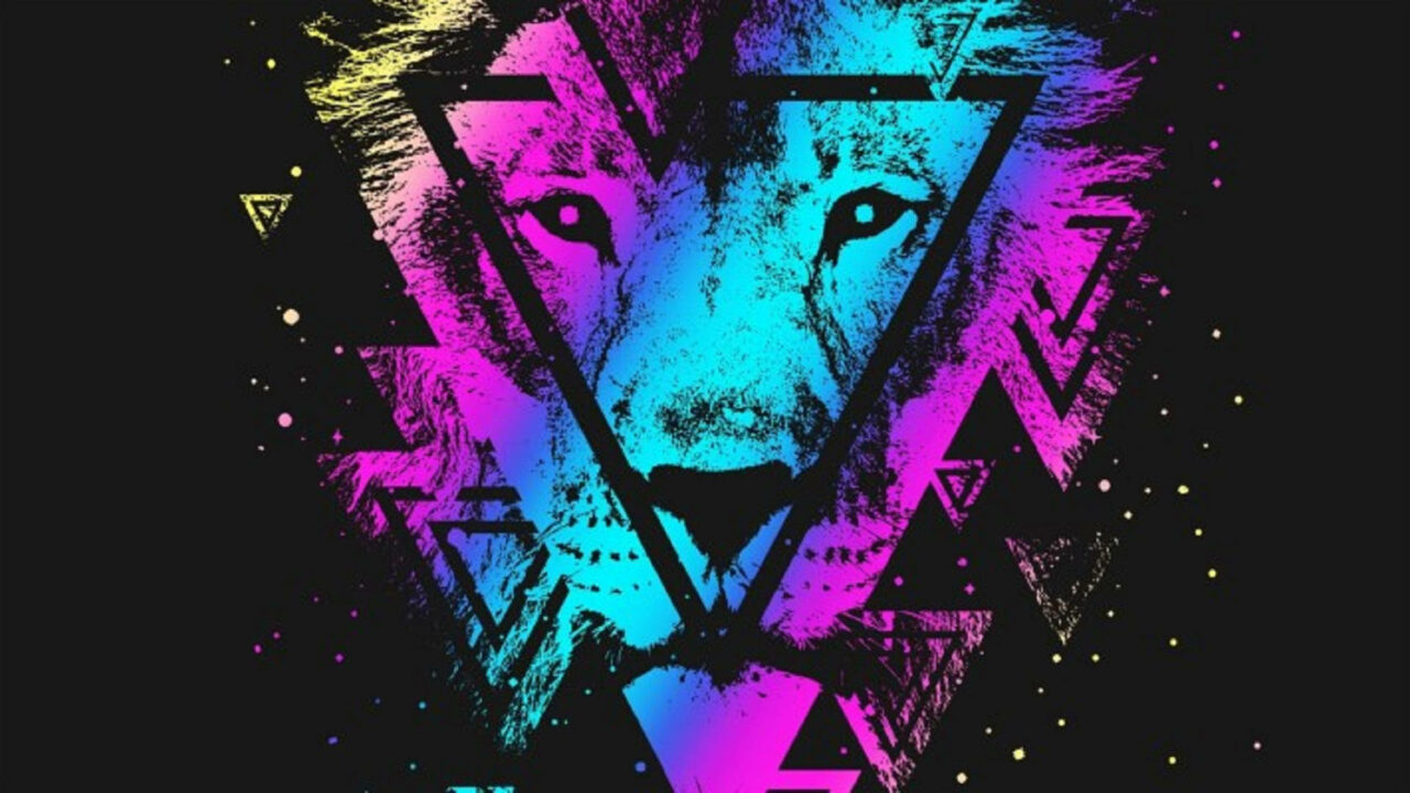 Neon Lion Head Modern Design Wallpaper | Background FREE Download ...