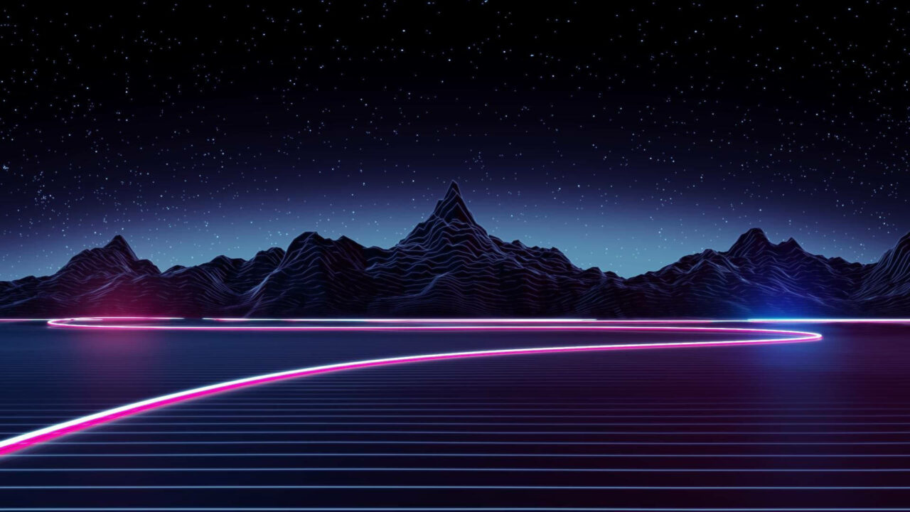 Neon Synthwave Mountain Range Wallpaper | Background FREE Download ...