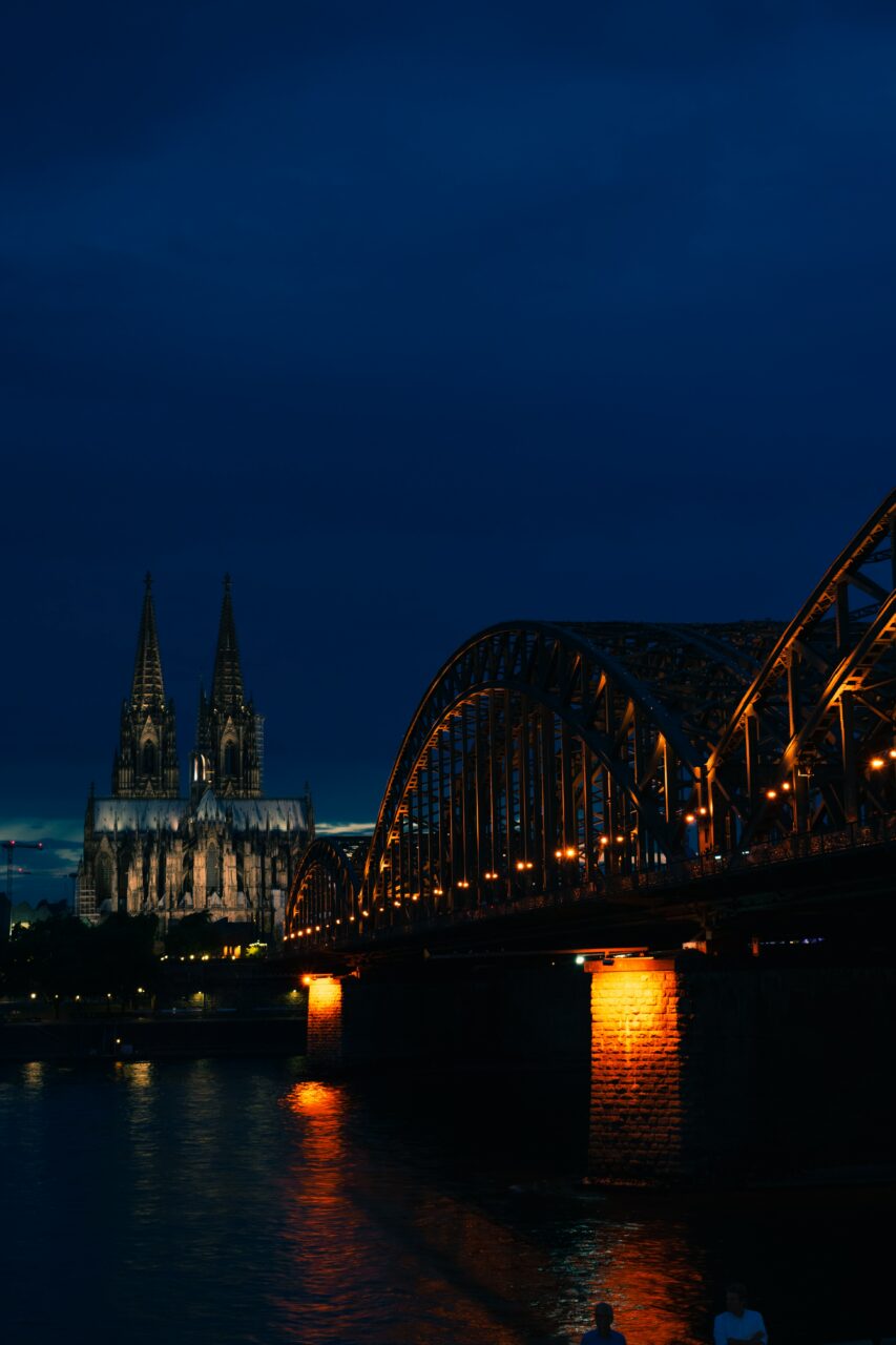 Majestic Cathedral Illuminated at Night Wallpaper | Background FREE ...