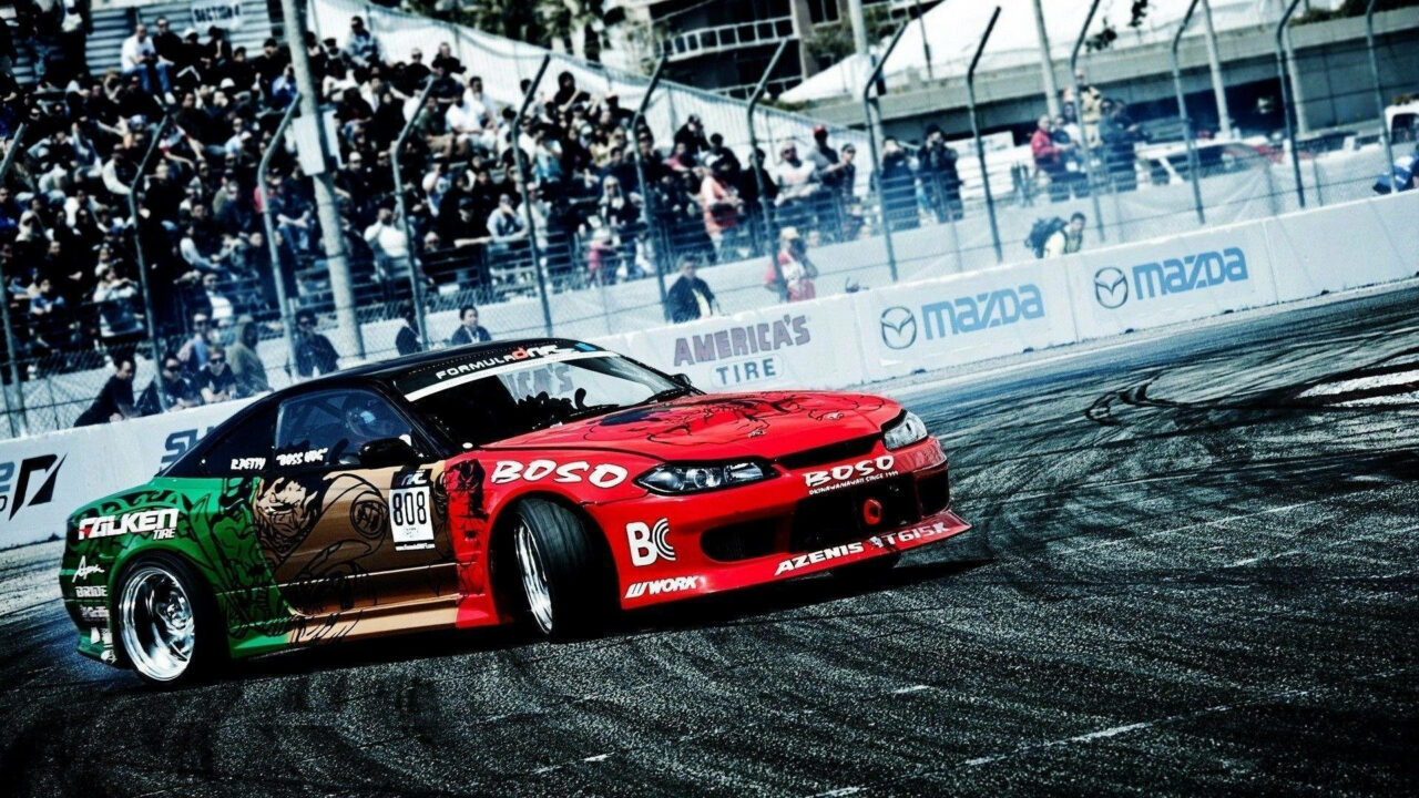 Nissan Silvia Drift Car Smoking Tires on Track Wallpaper | Background ...